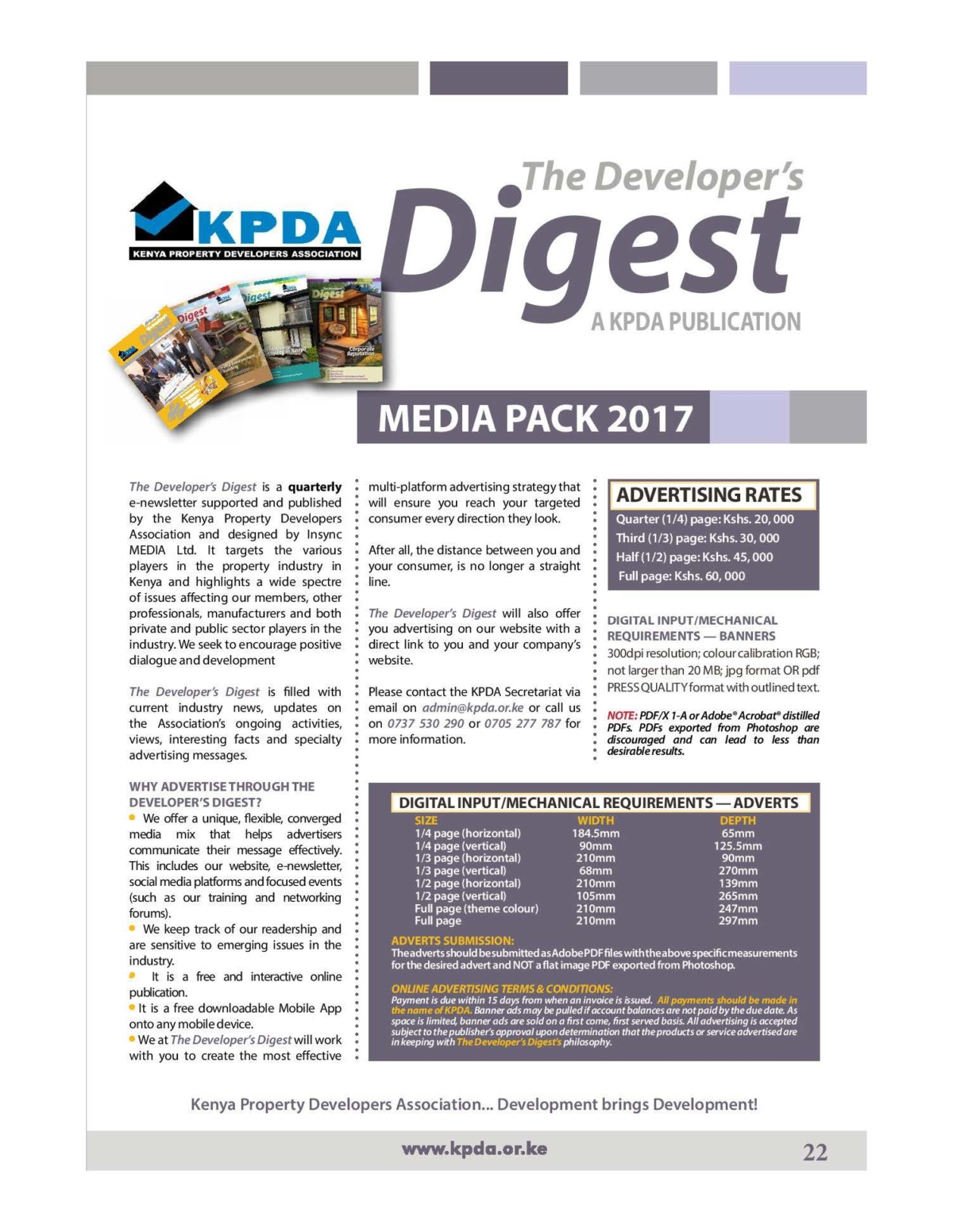2017 KPDA Calendar of Events – Kenya Property Developers Association