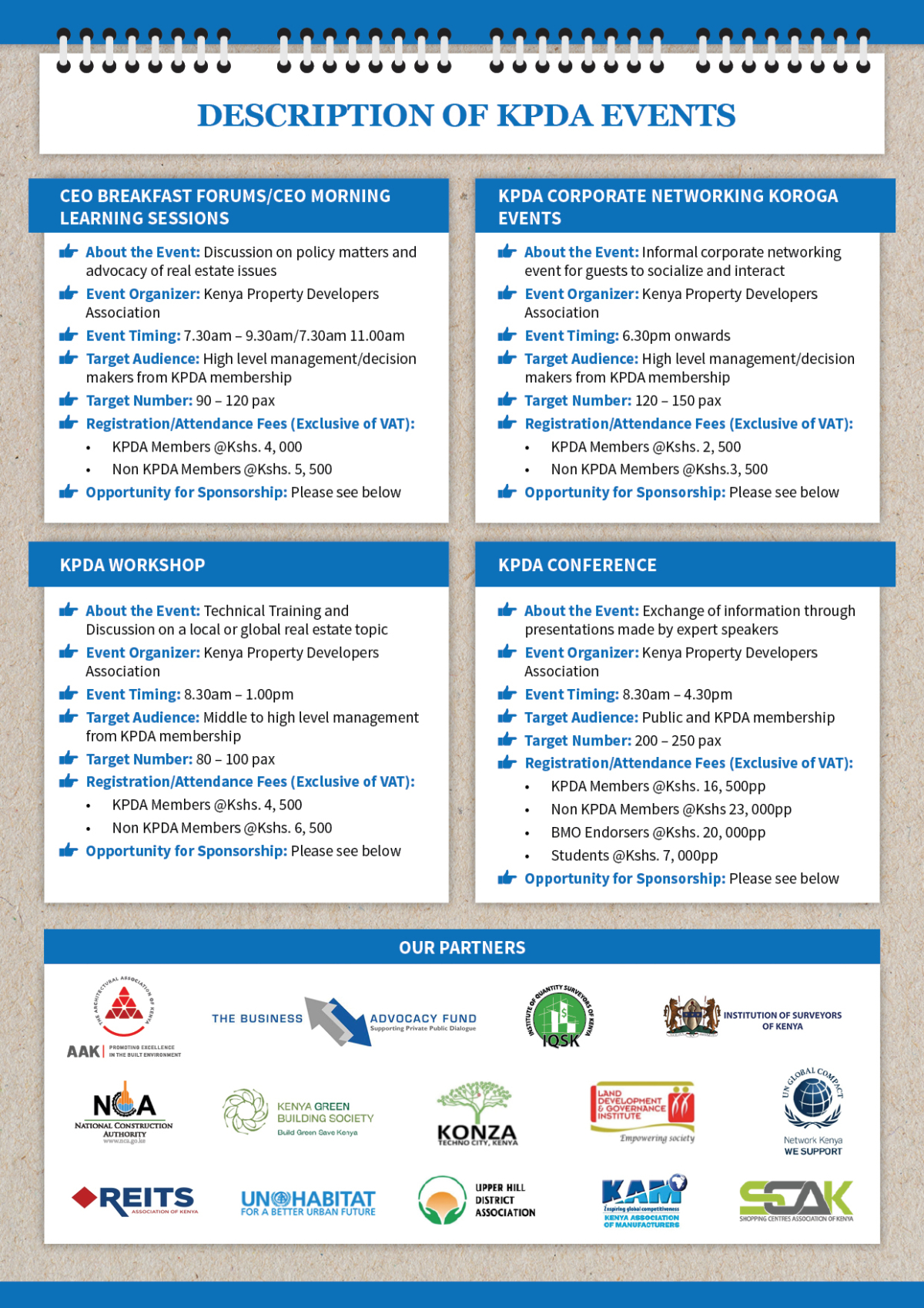 2019 KPDA Calendar of Events – Kenya Property Developers Association