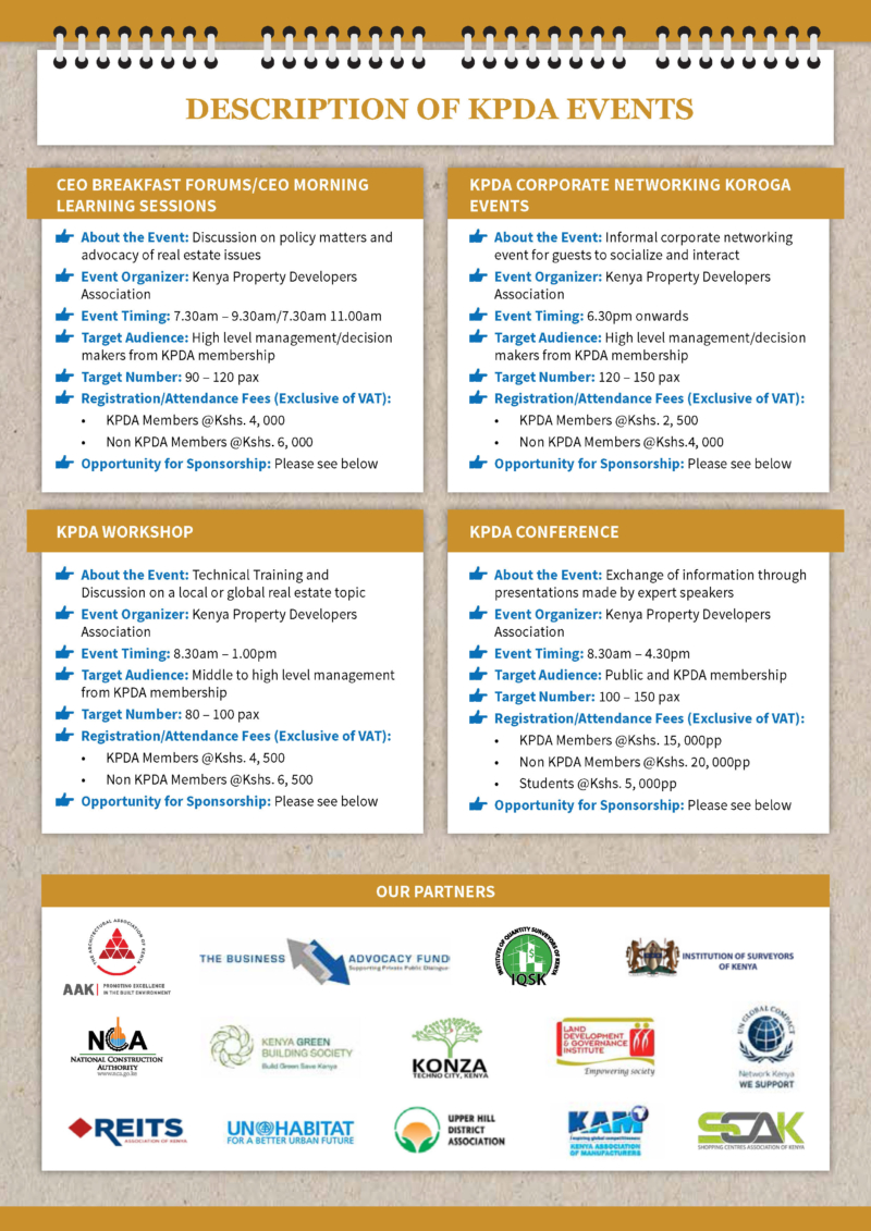 2020 KPDA Calendar of Events – Kenya Property Developers Association