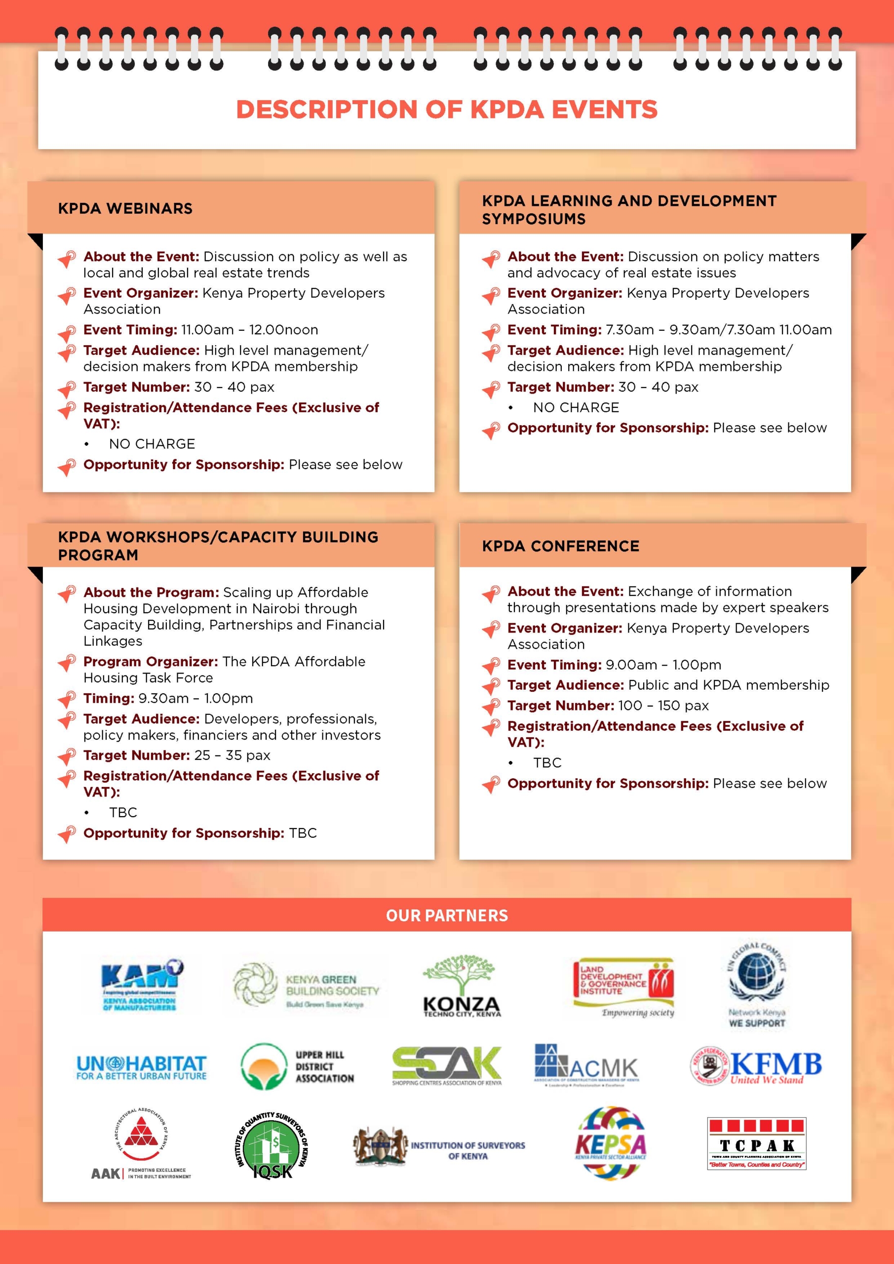 2021 KPDA Calendar of Events – Kenya Property Developers Association